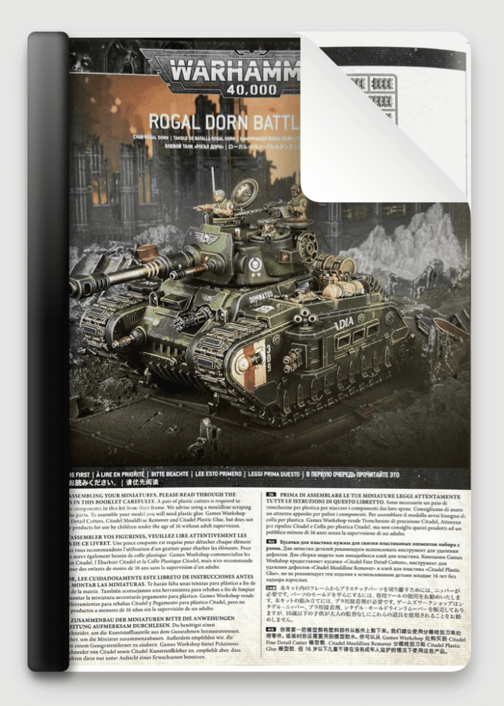 Rogal Dorn Battle Tank Instructions Free Download - Build Instructions
