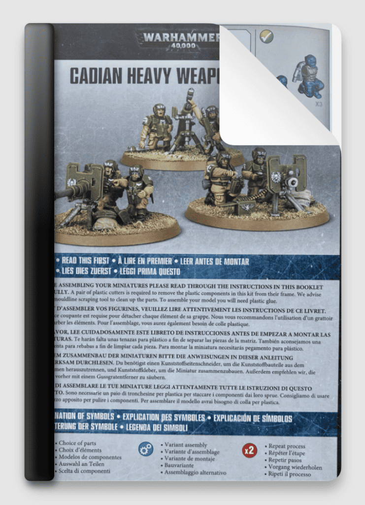 Cadian Heavy Weapon Squad Instructions Free Download - Build Instructions