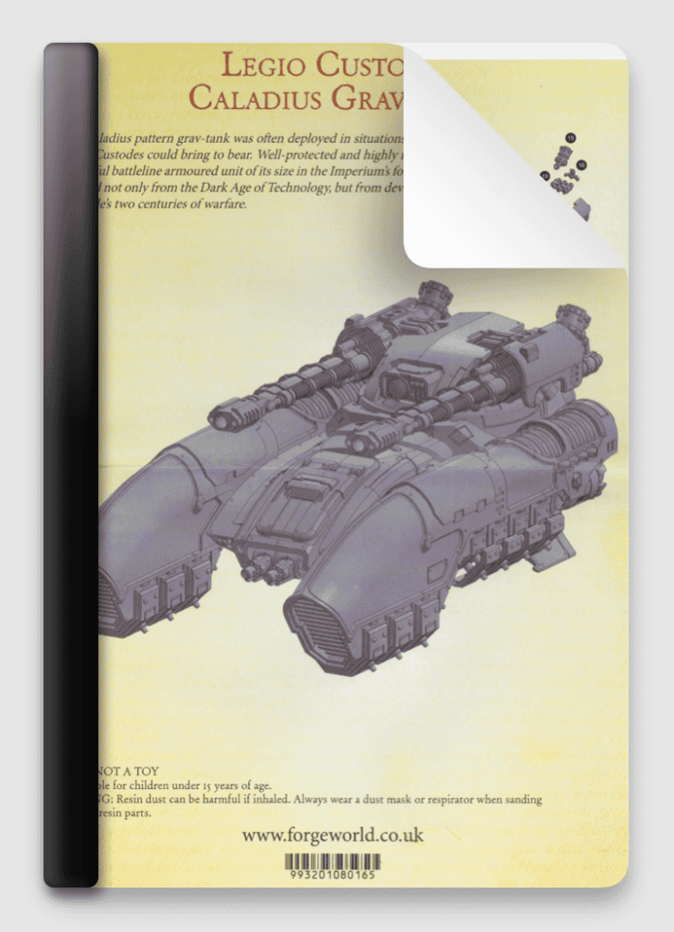 Legio Custodes Caladius Grav-Tank Instructions Free Download - Build ...