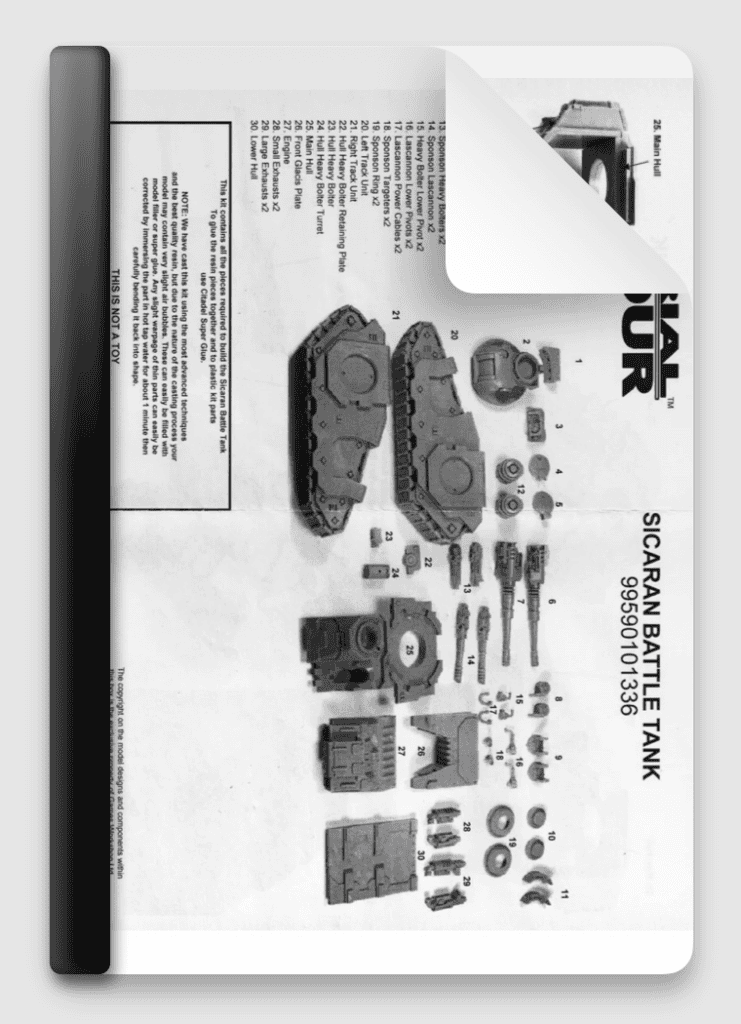 Forge World Sicaran Battle Tank Instructions Free Download - Build ...