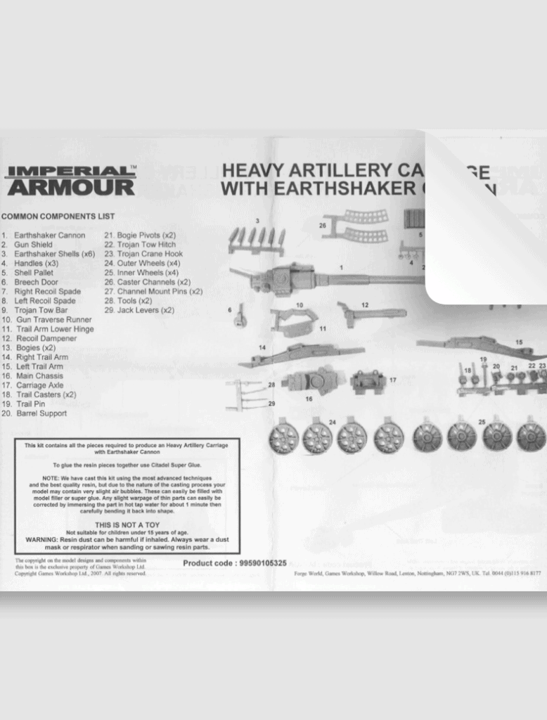 Heavy Artillery Carriage with Earth Shaker Cannon Instructions Free ...