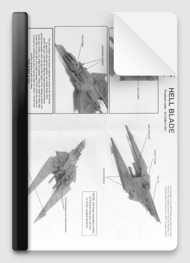 Hell Blade Chaos Fighter Instructions Free Download - Build Instructions