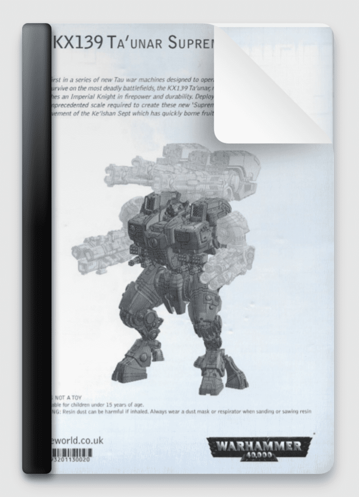 KX139 Ta'unar Supremacy Armour Body Instructions Free Download - Build ...