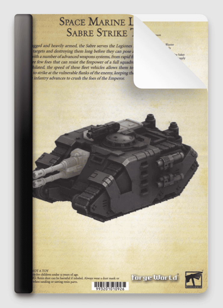 Space Marine Legion Sabre Strike Tank Hull Instructions Free Download ...