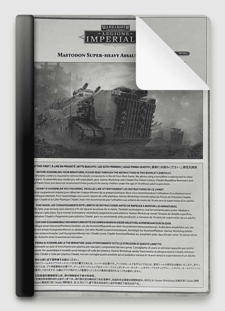 Legions Imperialis Mastodon Super-Heavy Assault Transports Instructions ...