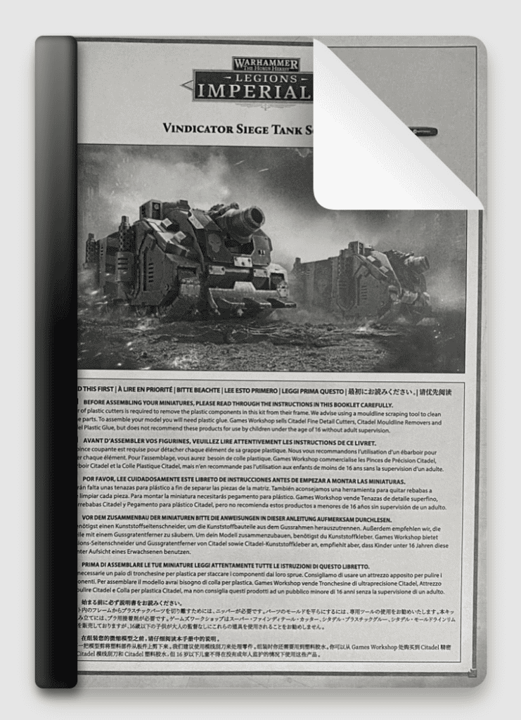 Legions Imperialis Vindicator Siege Tank Squadron Instructions Free ...