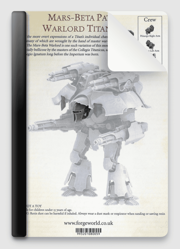 Forge World Mars-Beta Pattern Warlord Titan Head Instructions Free ...
