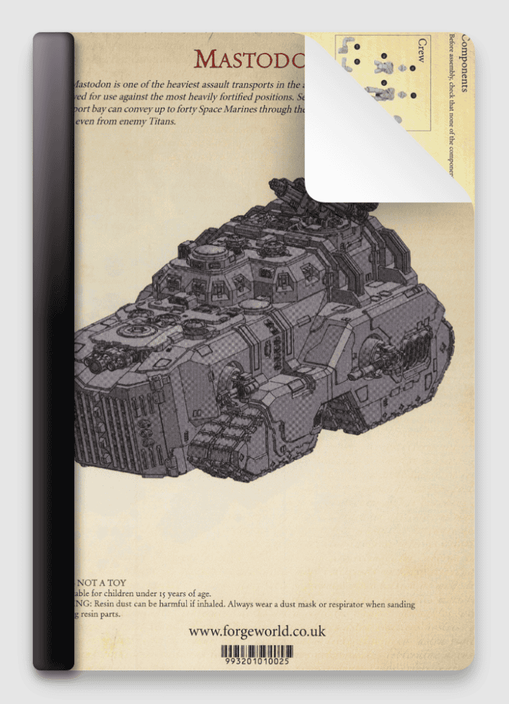 Mastodon Super-Heavy Assault Transport Instructions Free Download ...