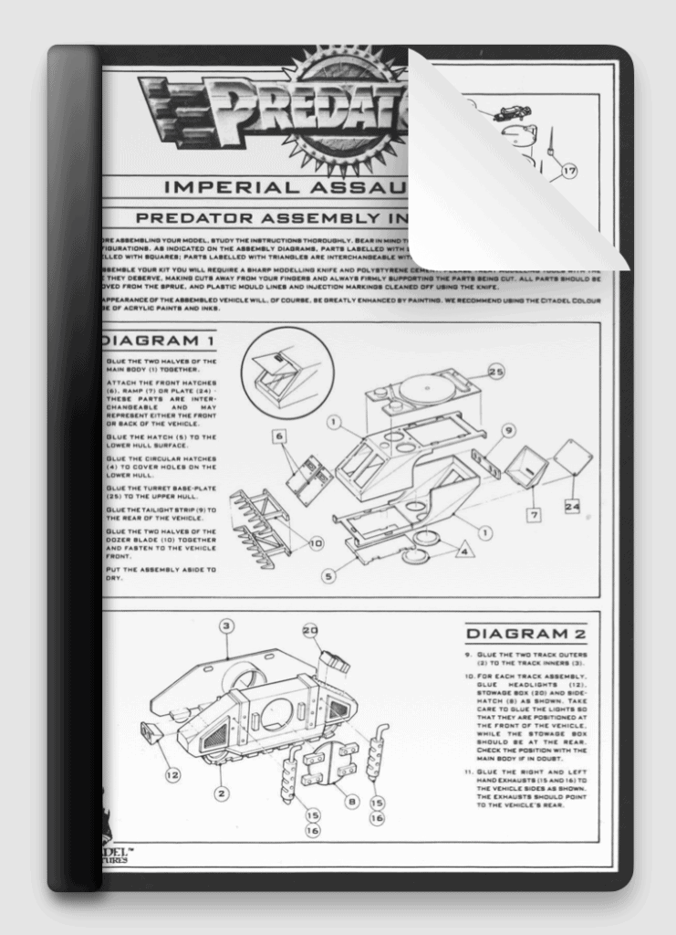 Predator Imperial Assault Tank 1989 Instructions Free Download - Build ...