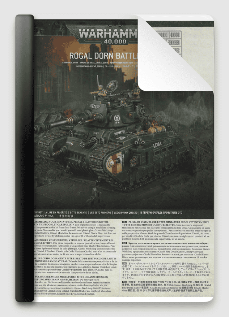 Rogal Dorn Battle Tank Instructions Free Download - Build Instructions