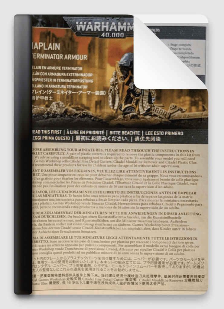 Chaplain in Terminator Armour Instructions Free Download - Build ...