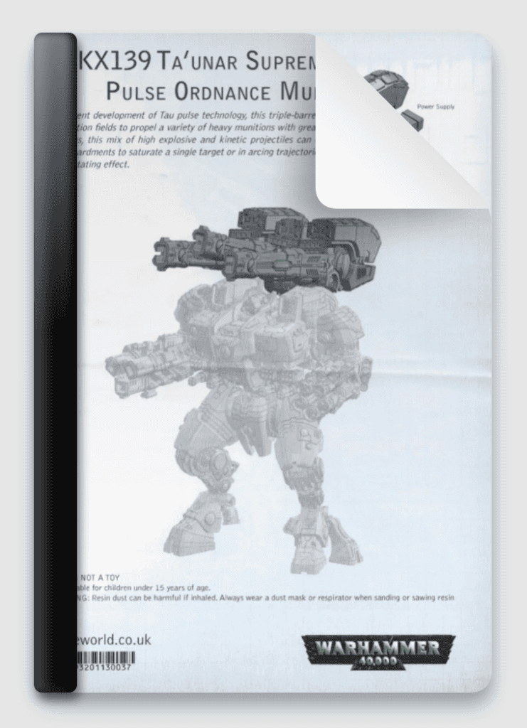 Tau KX139 Ta'Unar Supremacy Armour Pulse Ordnance Multi-Driver ...