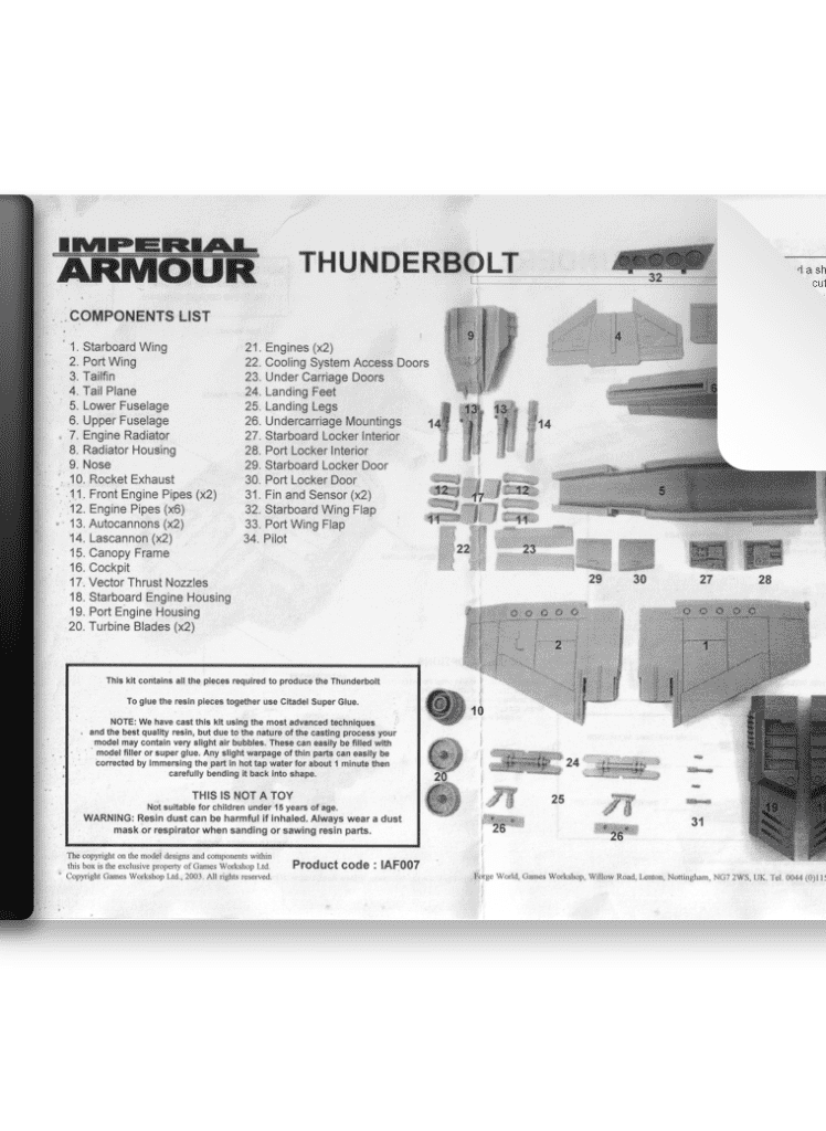 Imperial Navy Thunderbolt Heavy Fighter Instructions Free Download ...